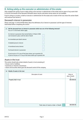 How do I prepare an IHT418 schedule?