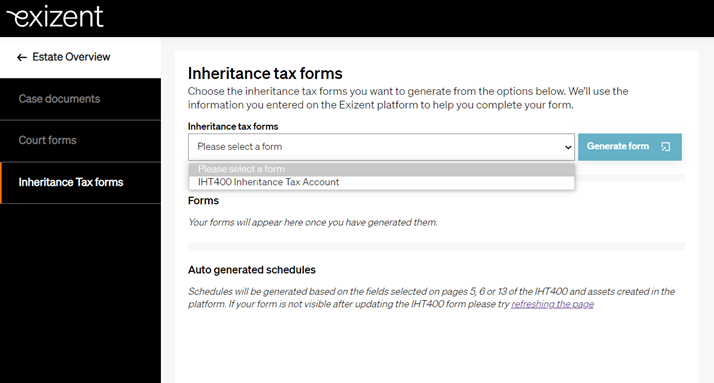 How do I prepare an IHT400 form and the relevant schedules?