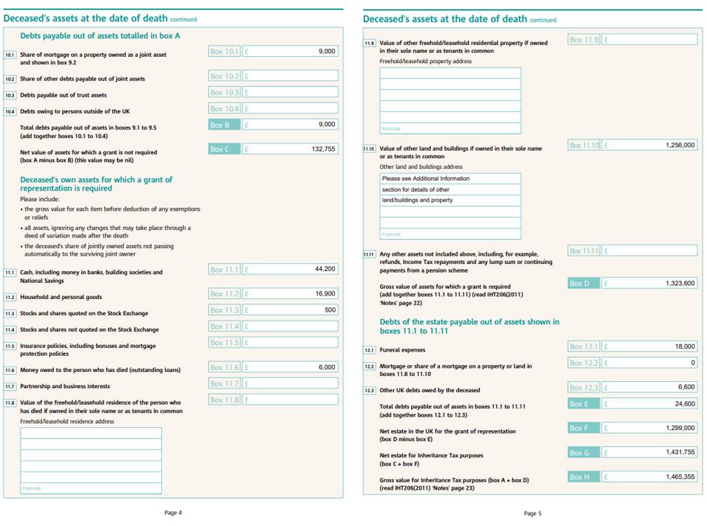 How do I prepare an IHT205 form?