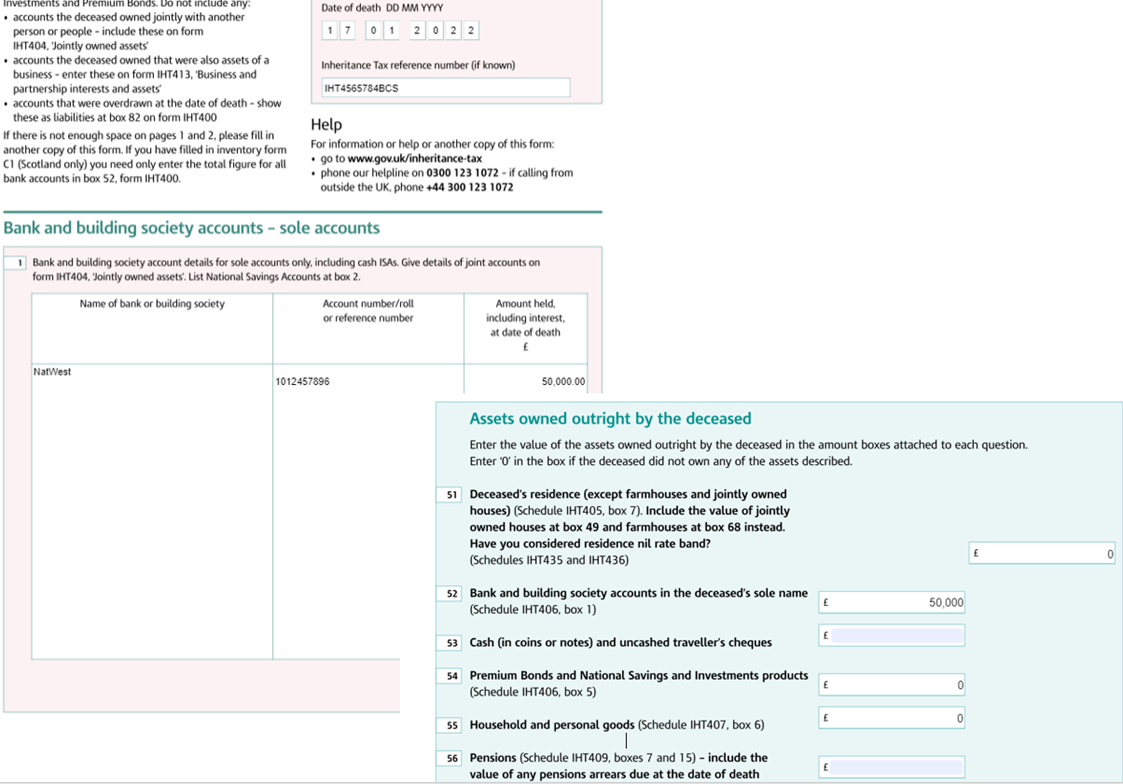 How do I prepare an IHT400 form and the relevant schedules?
