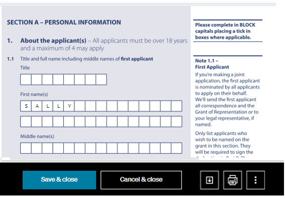 How do I prepare a PA1P or PA1A court form?