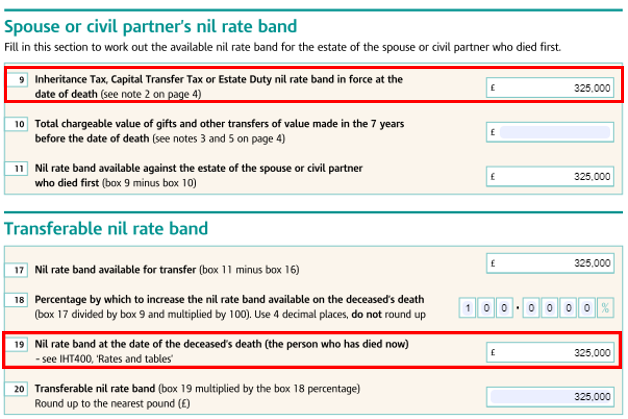 How do I prepare an IHT436 or IHT402 form?