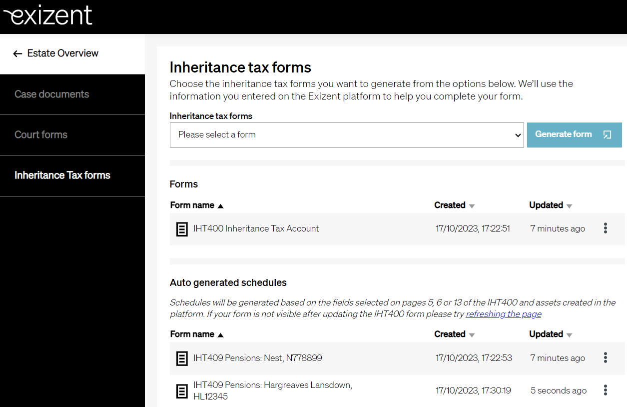 How do I prepare an IHT409 form?