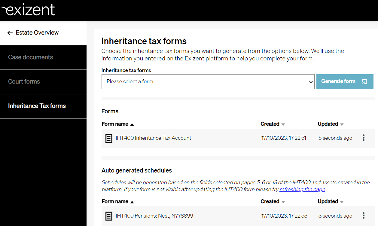How do I prepare an IHT409 form?