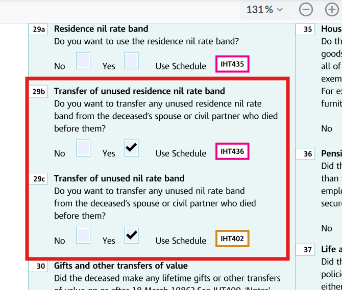 How do I prepare an IHT436 or IHT402 form?
