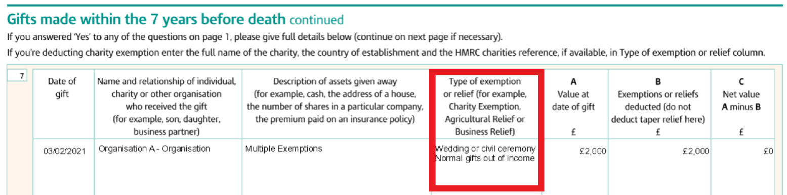 How do I prepare an IHT403 form?